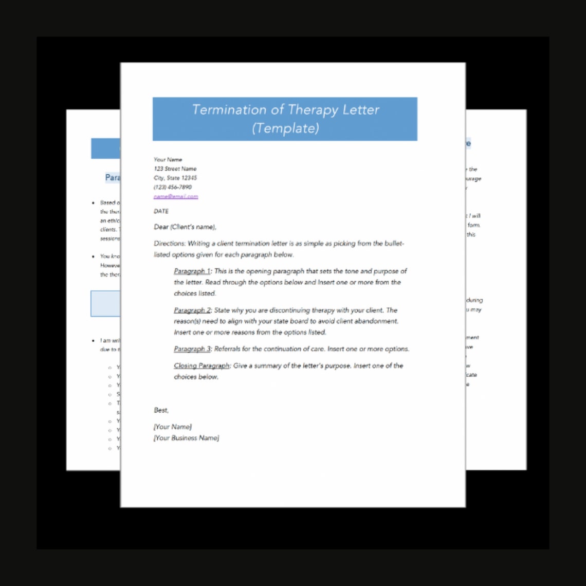 Client Termination Letter Template | How to Fire a Client | Therapy ...