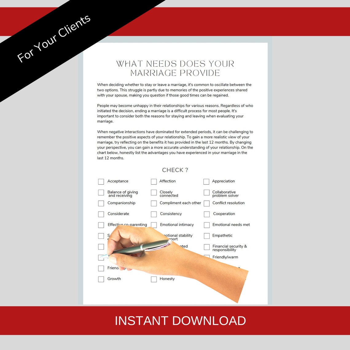 Client Worksheets | Marriage Worksheet | Relationship Worksheet ...