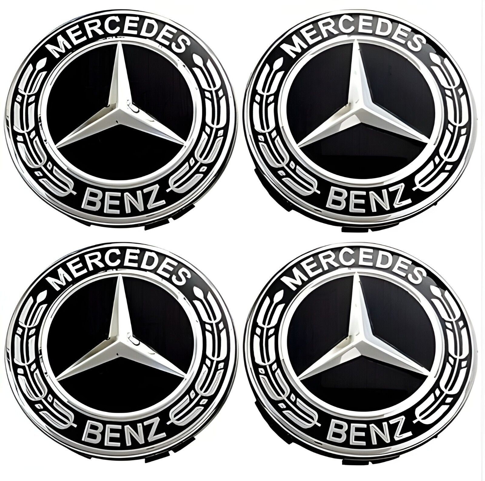 Mercedes benz black wheel center caps store