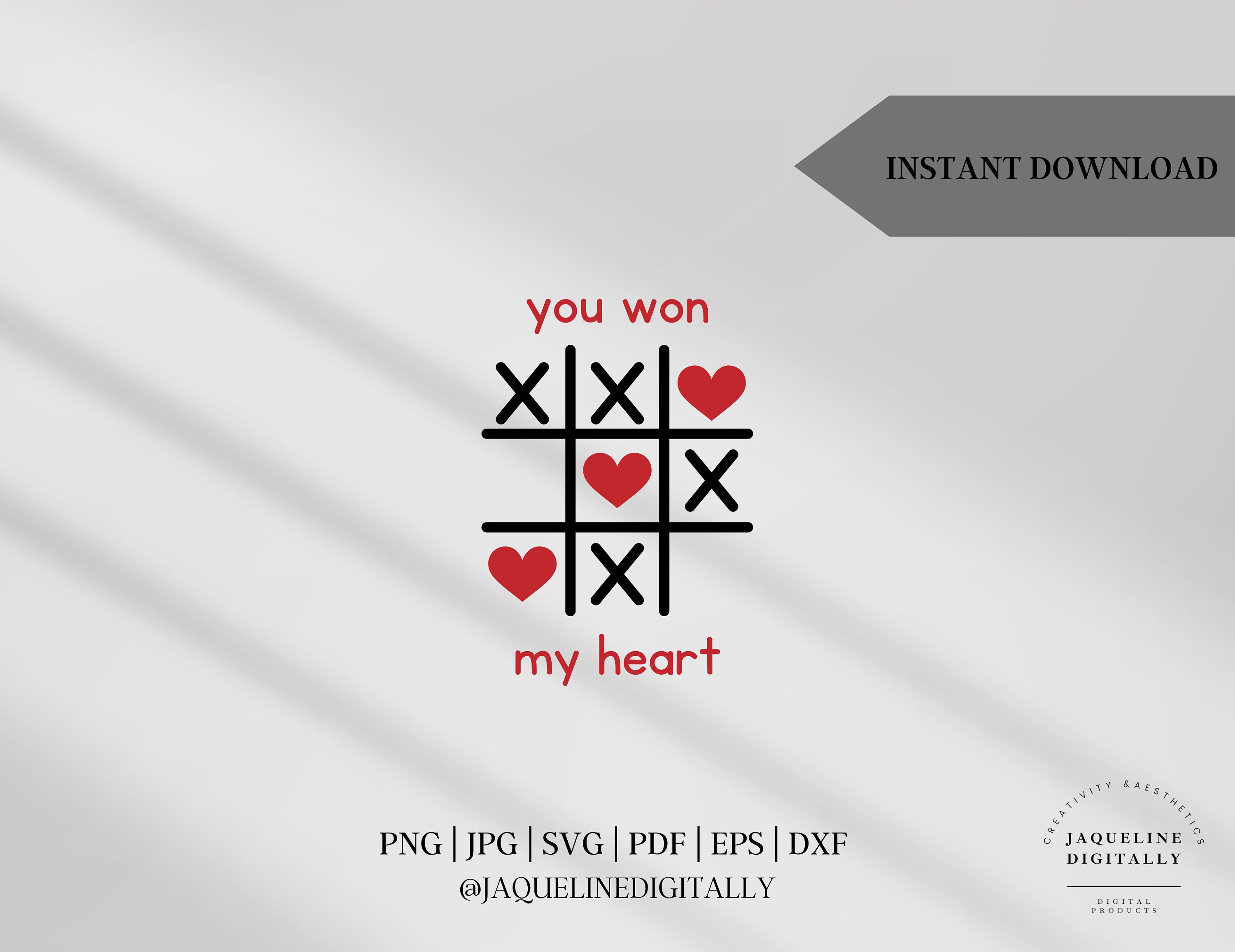 Tic Tac Toe Svg, You Won My Heart Svg, Valentine's Day Svg, Valentine ...