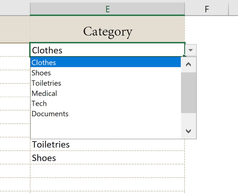 Excel Template, Ultimate Packing List - Etsy