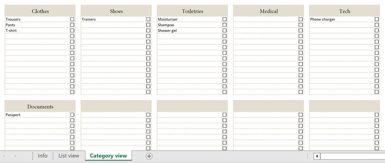 Excel Template, Ultimate Packing List - Etsy