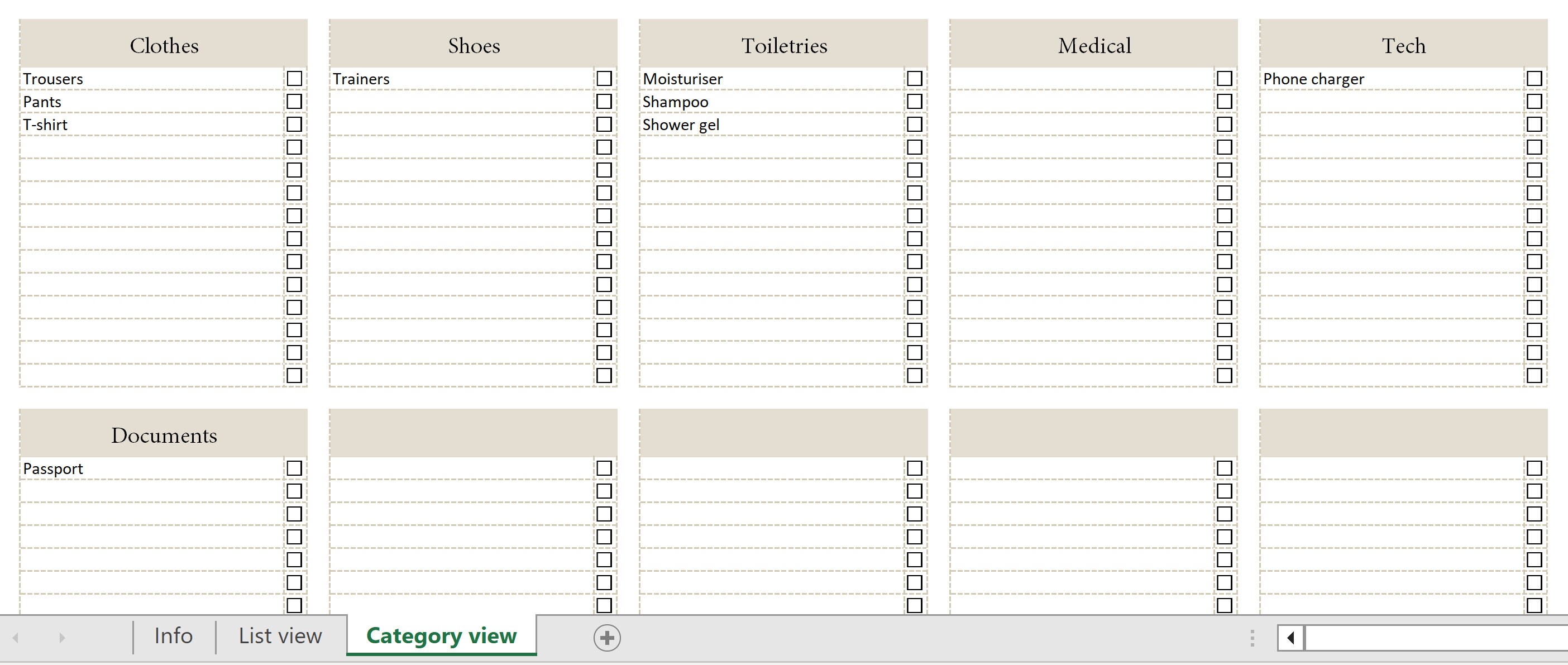 Excel Template, Ultimate Packing List - Etsy