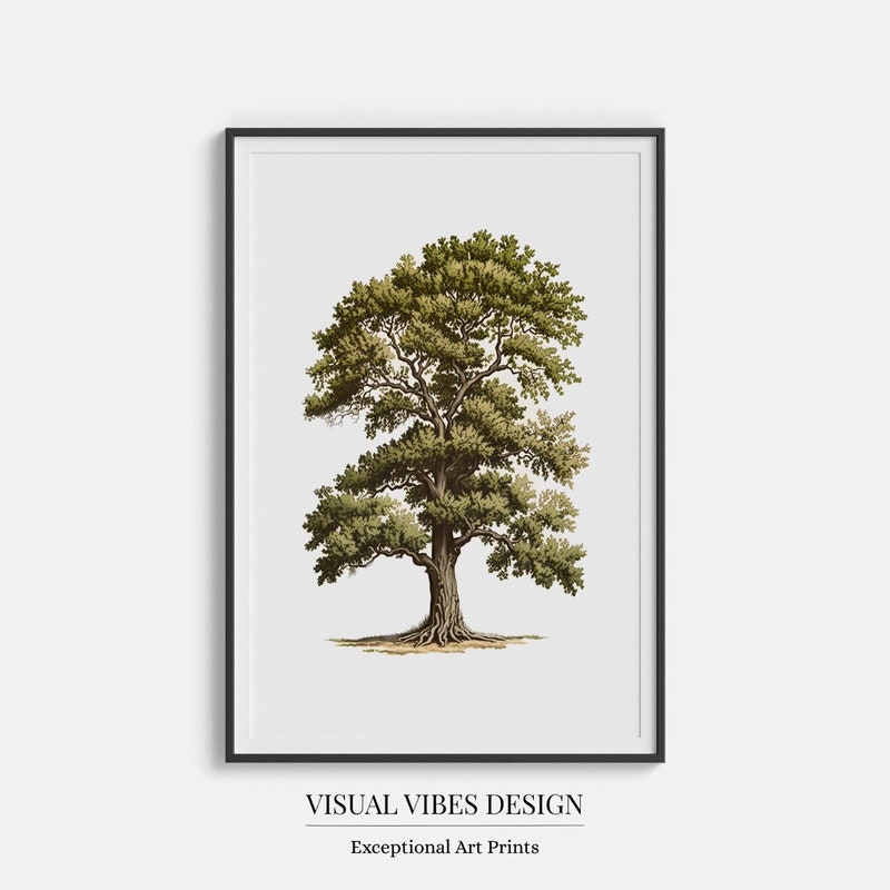 Oak Tree Print - Etsy