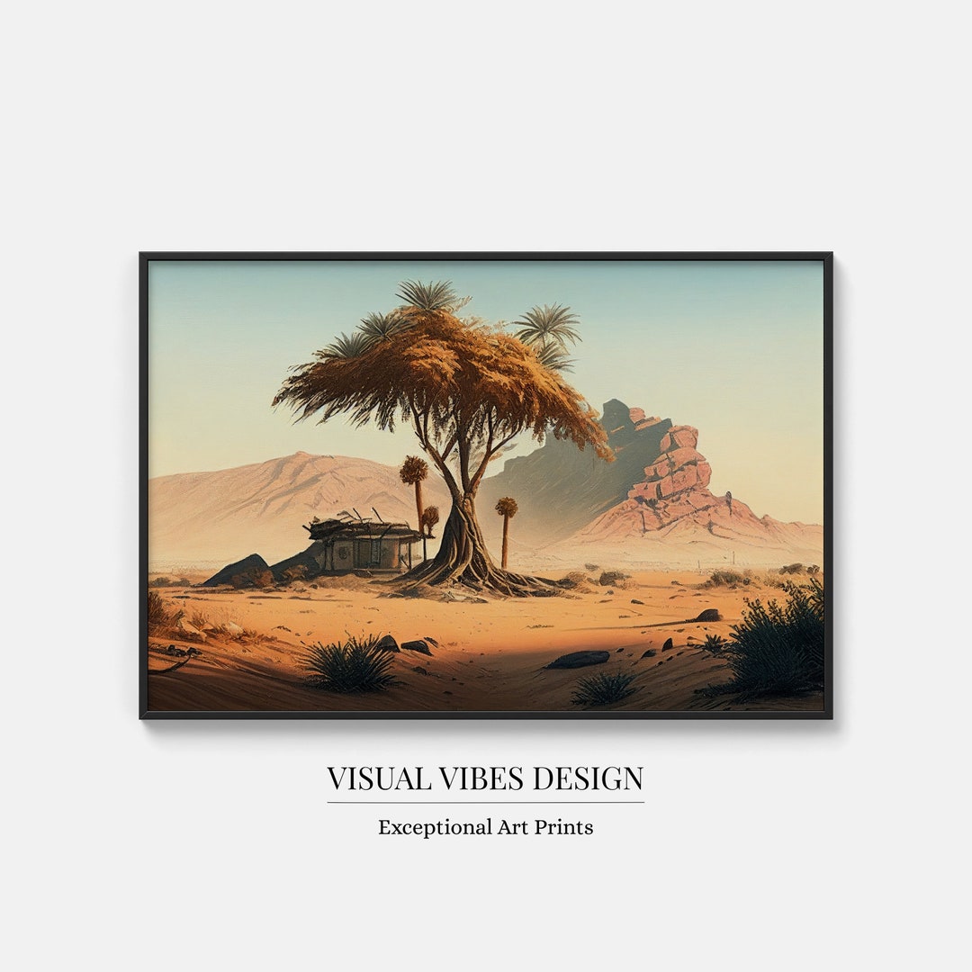 Vintage Desert Landscape Digital Download Art Retro Cactus Print boho ...