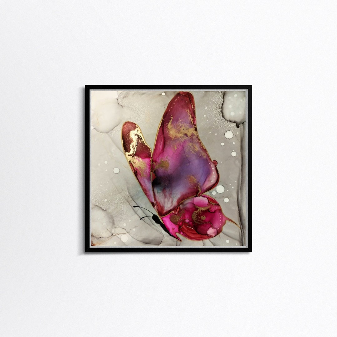 Butterfly | Handmade Original Alcohol Ink Painting | Mixed Media Art ...