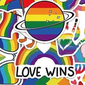 LGBTQ Sticker Pack Gay & Lesbian Pride Equal Rights Waterproof Assorted ...