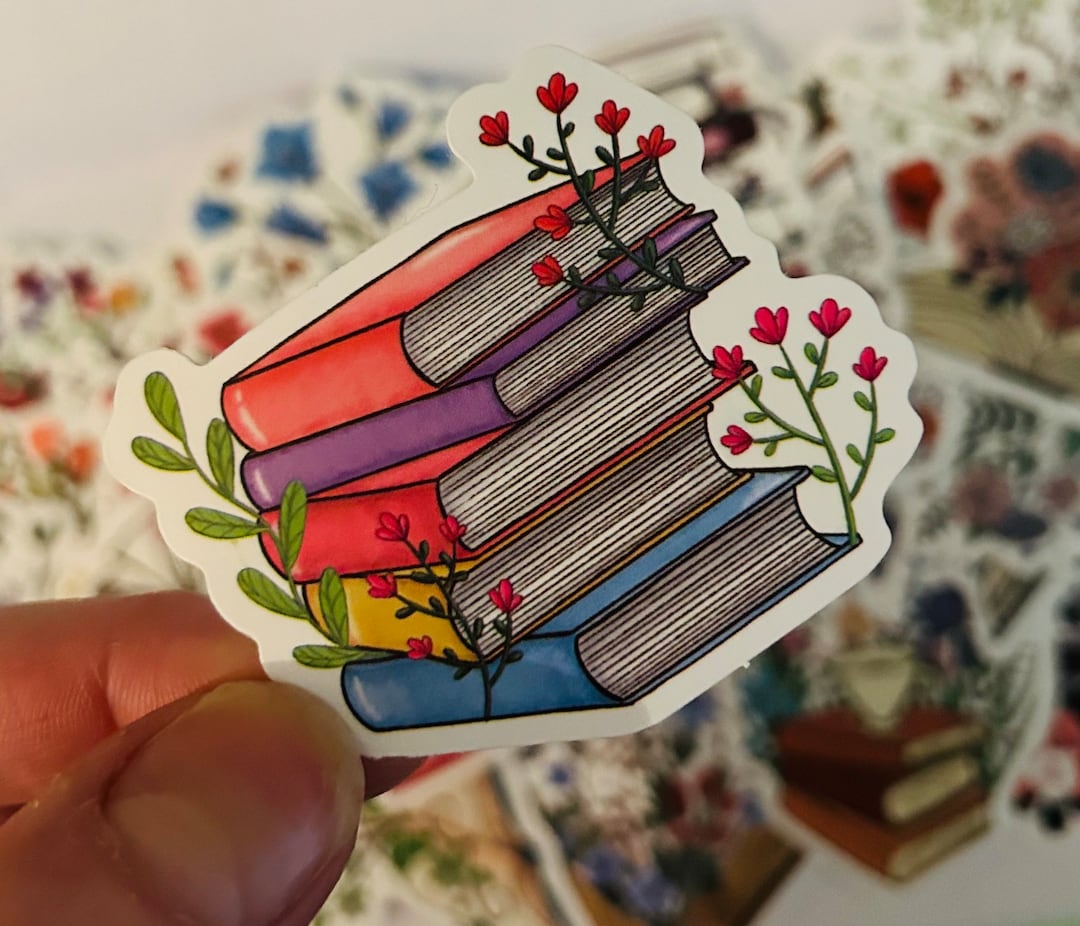 Book Stickers Book Lover Stickers Floral Bool Stickers - Etsy