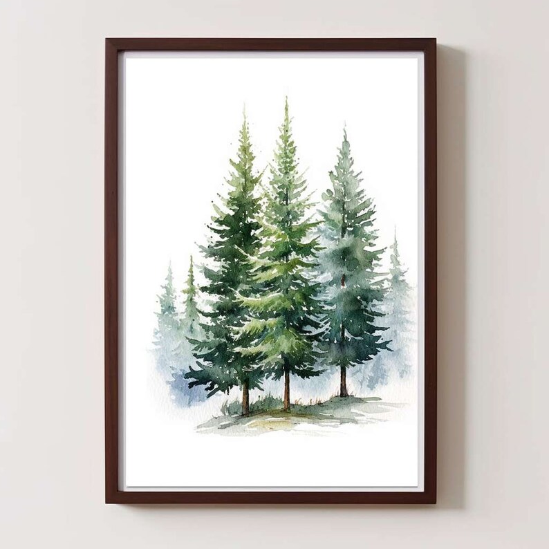Watercolor Pine Trees - Etsy