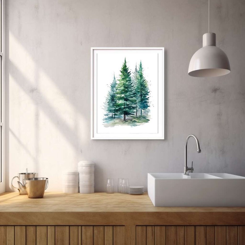 Watercolor Pine Trees - Etsy