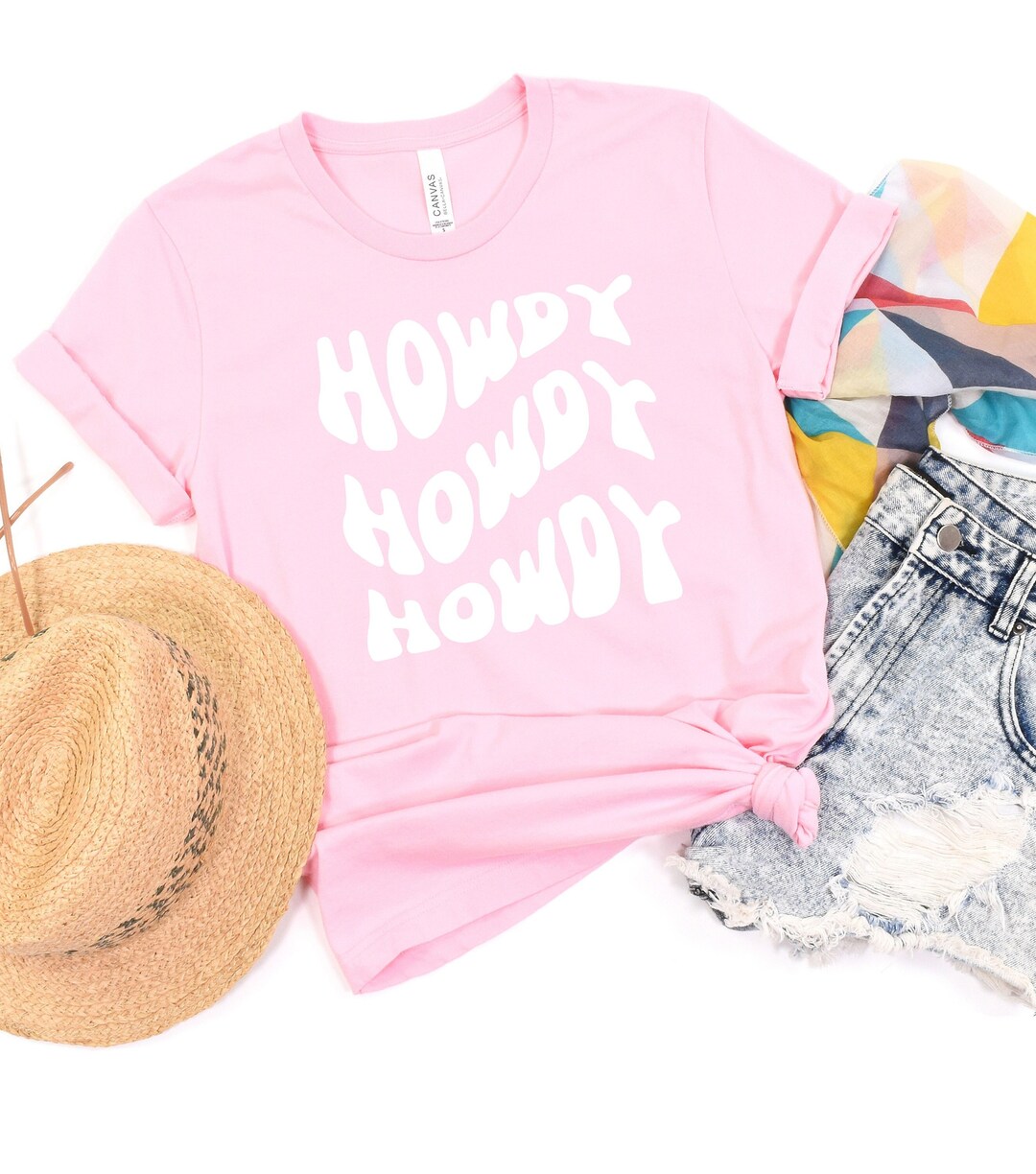 Howdy Wave Girly Teen T-shirt, Trendy Gifts for Teens, Howdy Oversized ...