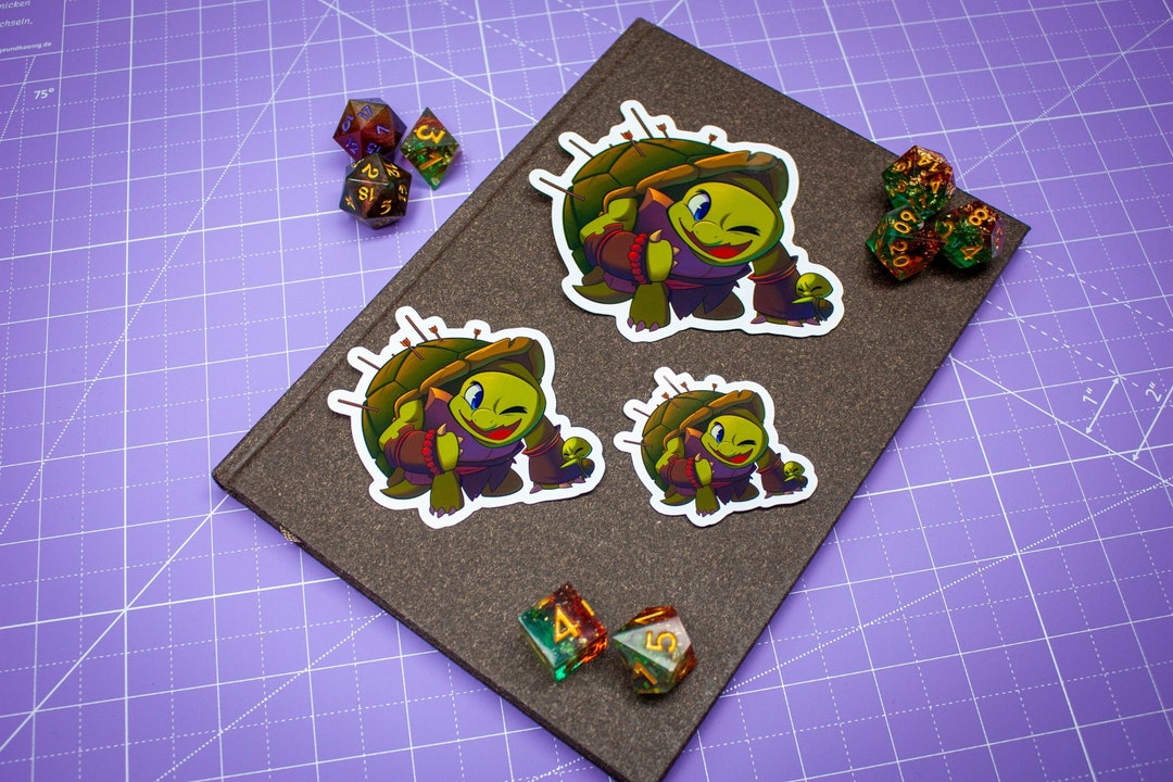 Dnd Turtle Fighter Sticker | Handmade Dungeons and Dragons Inspired ...