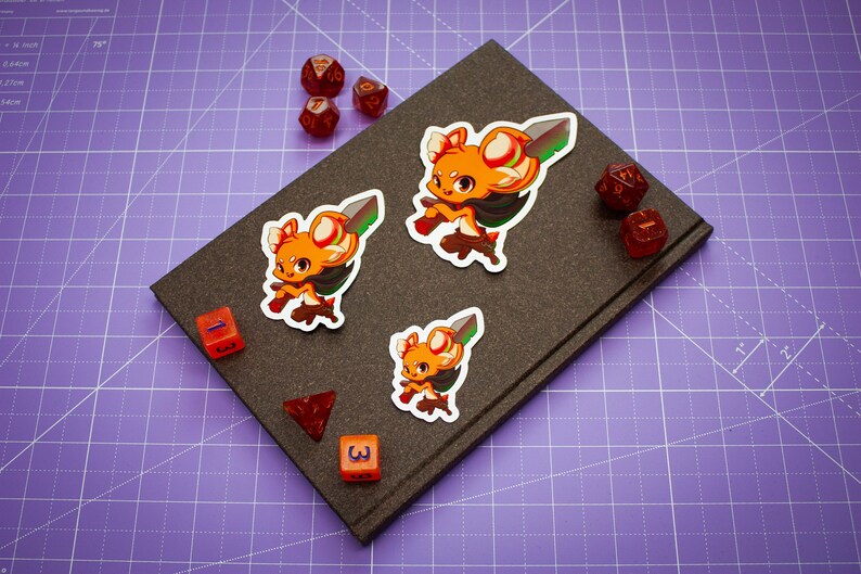 Dnd Mouse Barbarian Sticker Handmade Dungeons and Dragons - Etsy