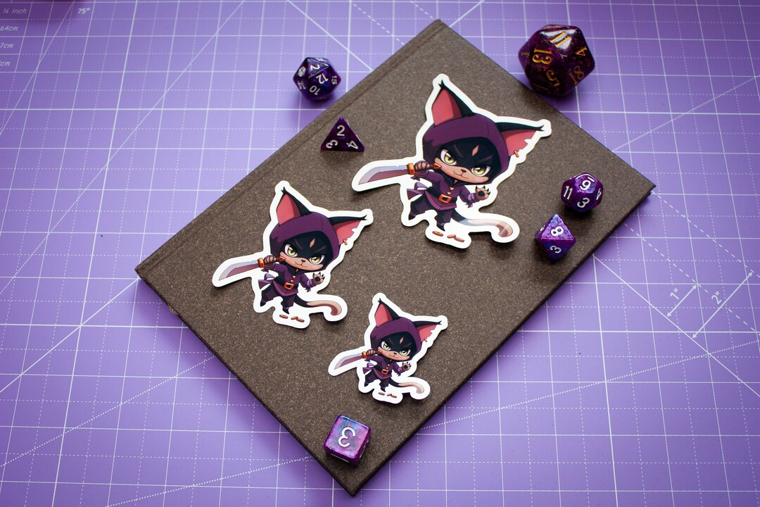 Dnd Rogue Cat Sticker Handmade Dungeons and Dragons Inspired Sticker - Etsy