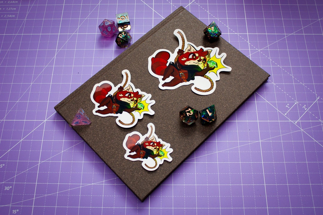 Dnd Red Panda Adventurer Sticker Handmade Dungeons and Dragons Inspired ...