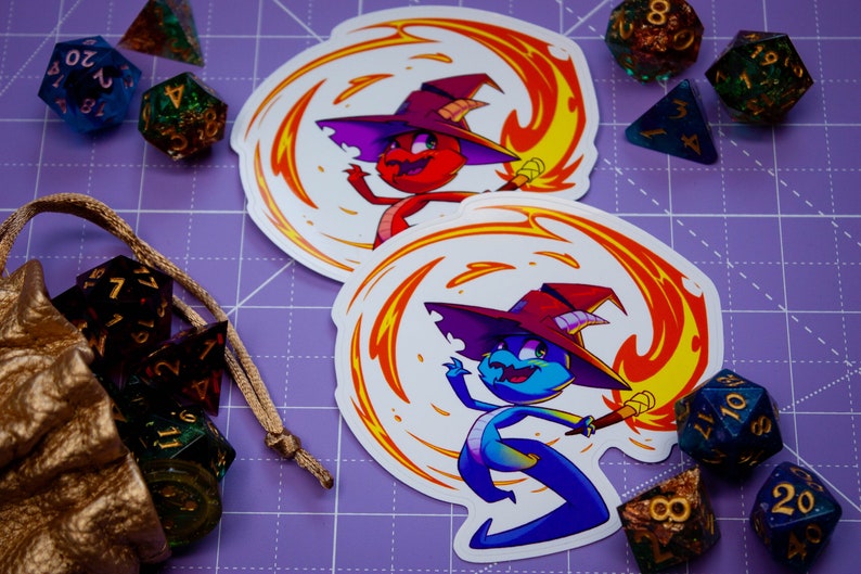 DnD Pyro Kobold-sticker Handgemaakte Dungeons and Dragons geïnspireerde ...