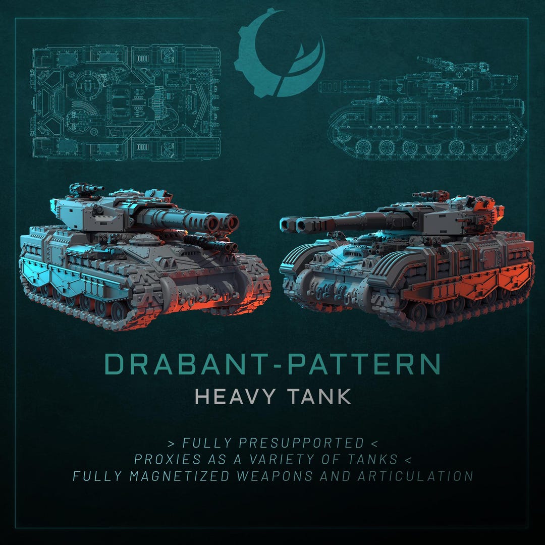 Imperial Heavy Tank - Drabant – Single Model for 28mm Sci-fi Wargaming ...