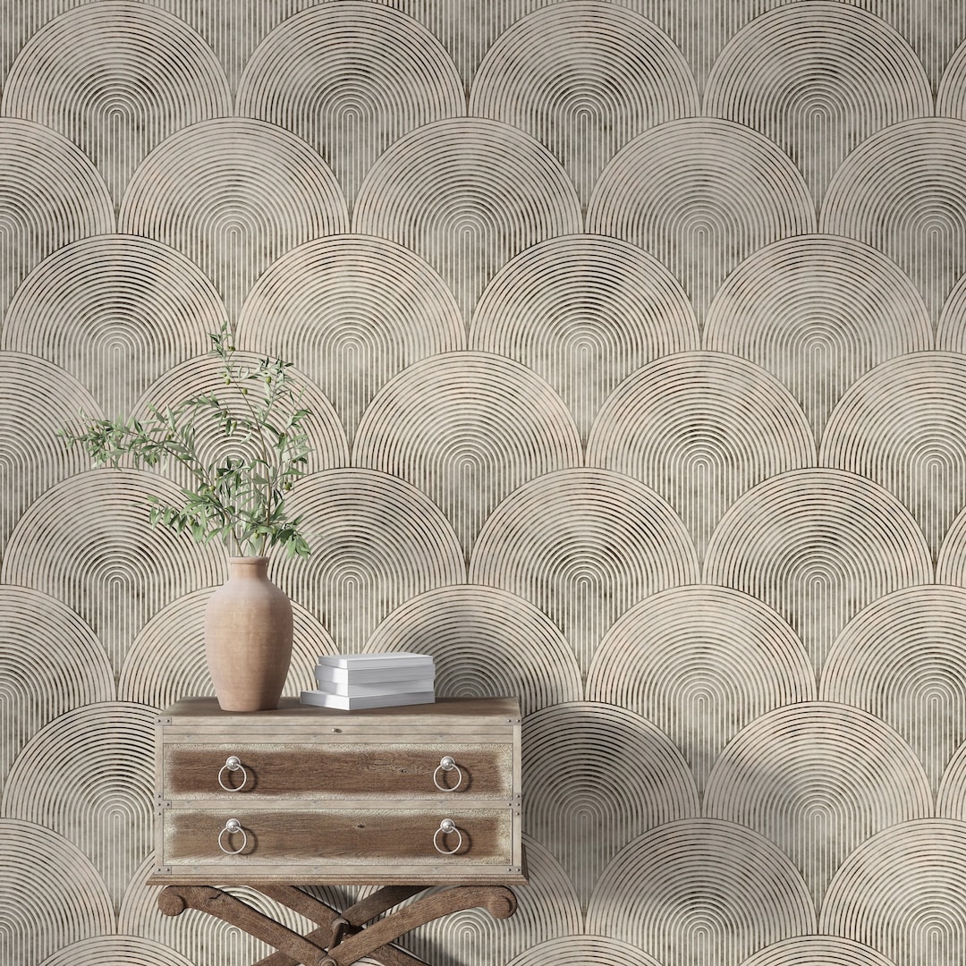Art Deco Geometric Wallpaper: Vintage Peel and Stick Wall Mural - Etsy