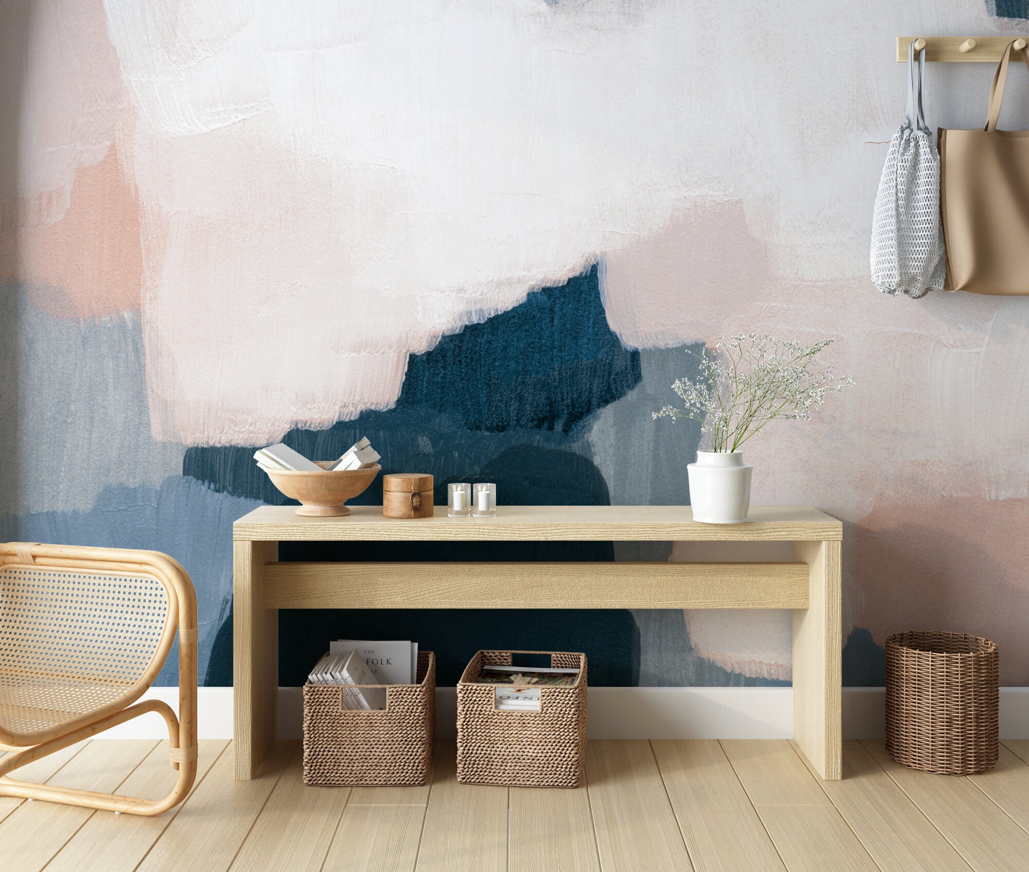 Modern Painting Soft Color Wallpaper Abstract Wallpaper Peel - Etsy