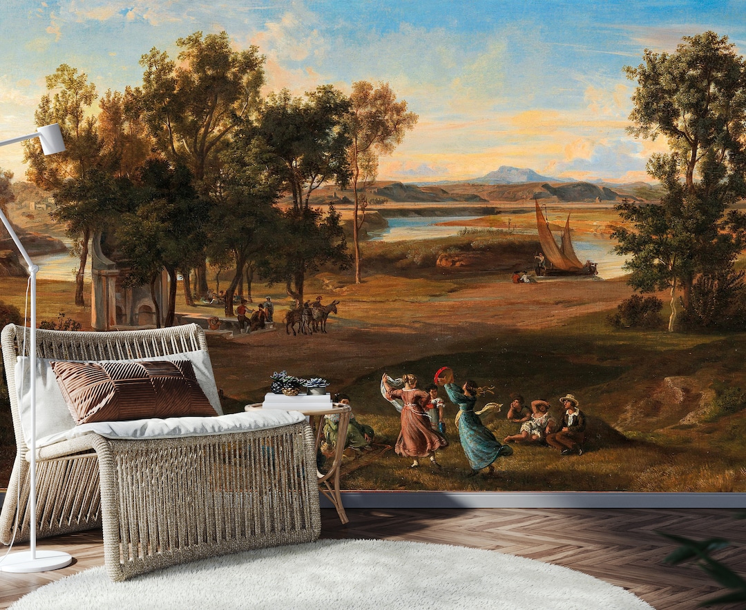 Vintage Landscape Wallpaper, Landscape Wallpaper Peel and Stick, Rural ...