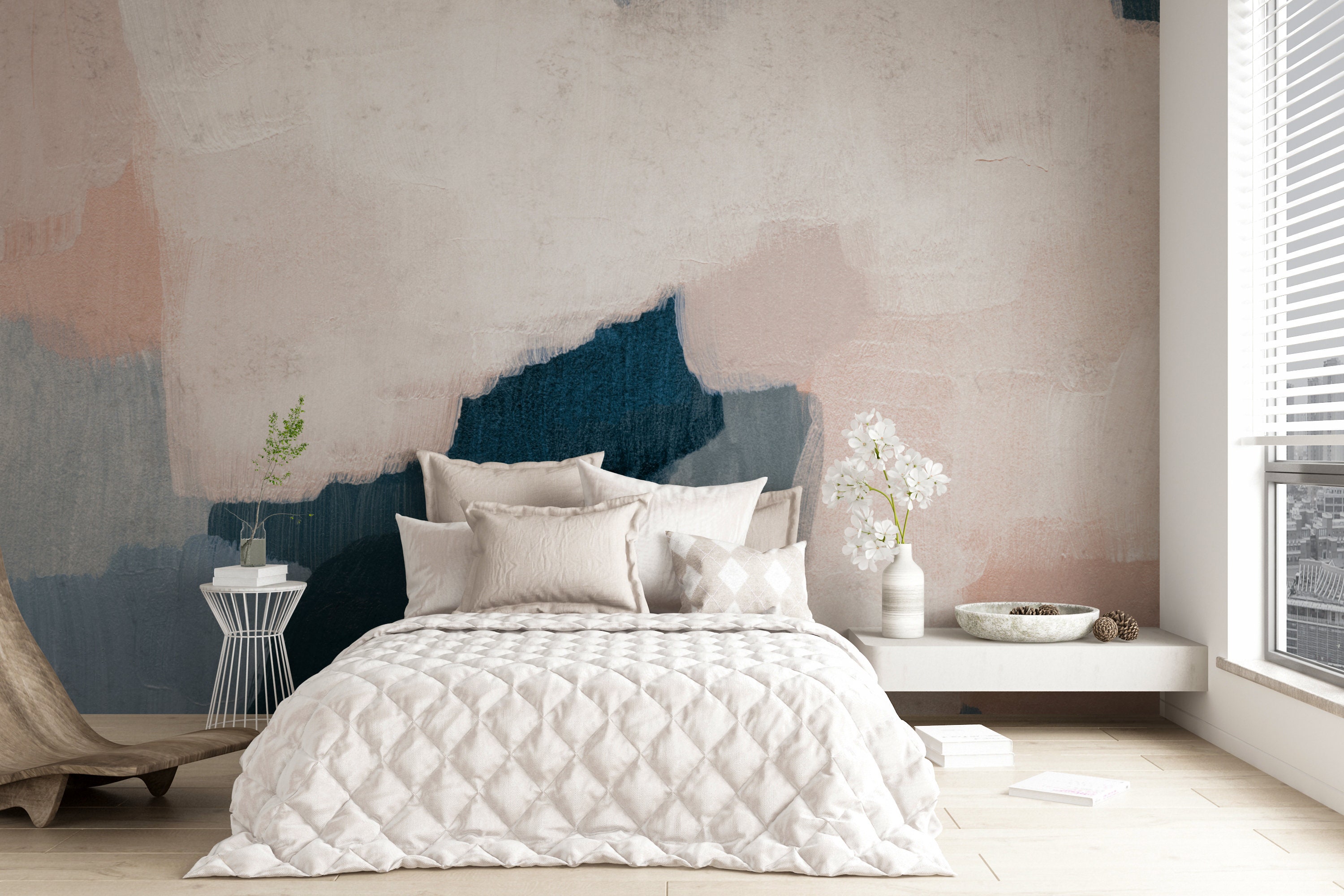 Modern Painting Soft Color Wallpaper Abstract Wallpaper Peel - Etsy