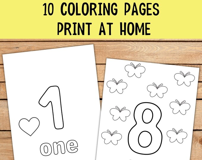 1-10 Printable Coloring Numbers Sheets for Kids | Coloring Pages for ...