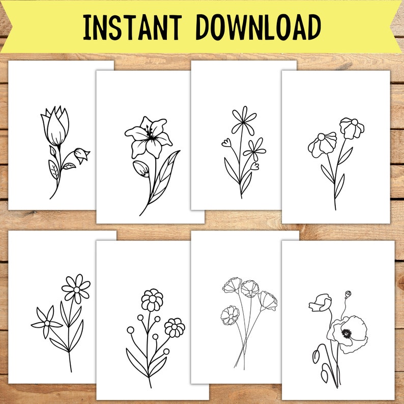Simple Flowers Coloring Pages, Coloring Book Floral Theme, Kids Flowers ...