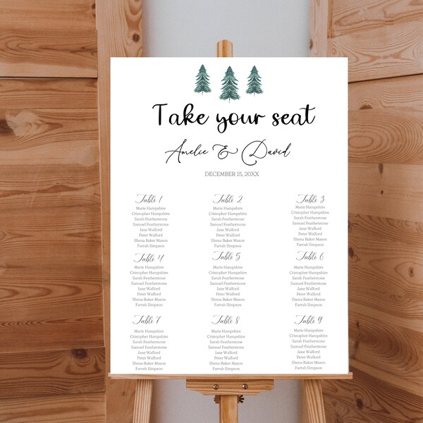 Christmas Themed Seating Chart - Etsy