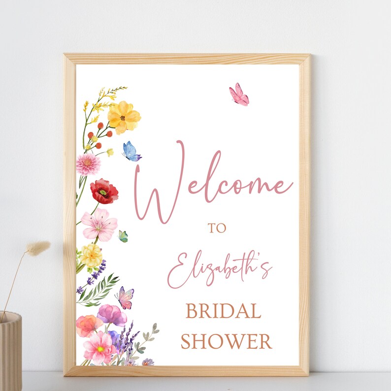Floral Welcome Sign Template, 2 SIZES AVAILABLE, Printable Spring ...