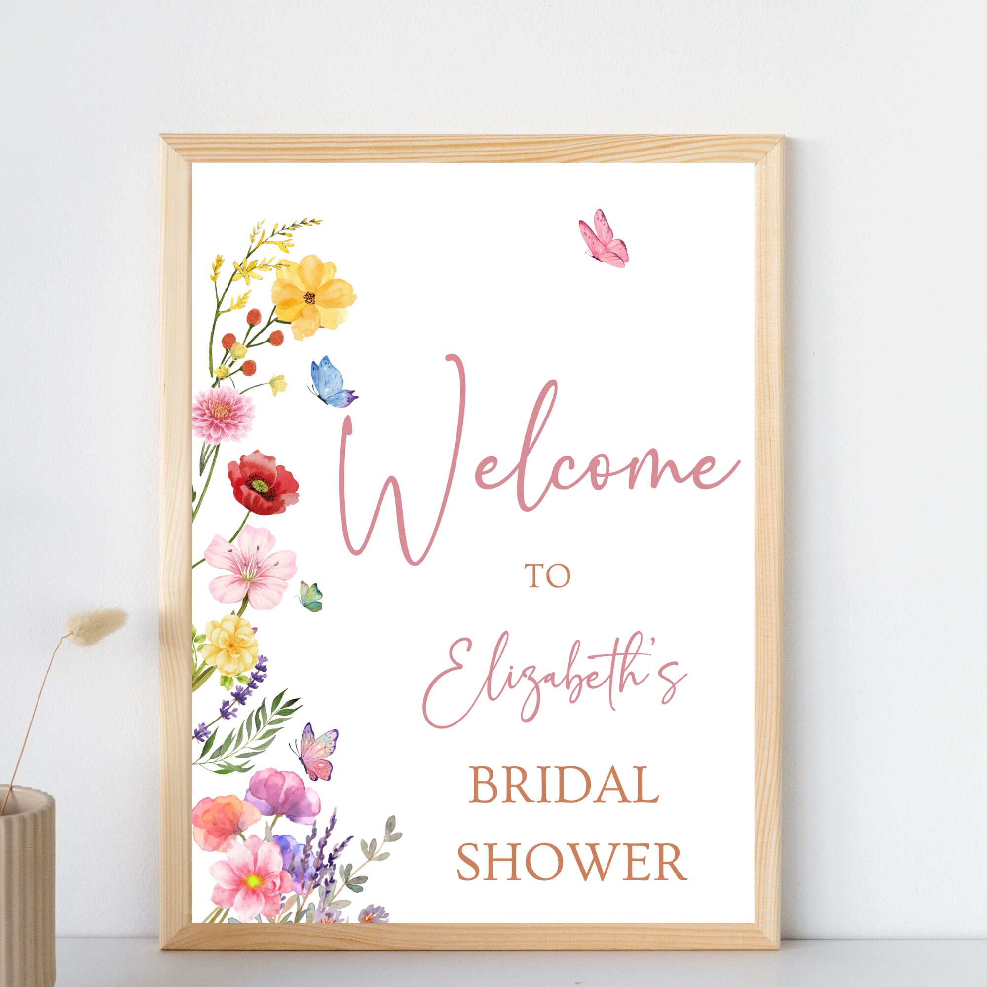 Floral Welcome Sign Template, 2 SIZES AVAILABLE, Printable Spring ...