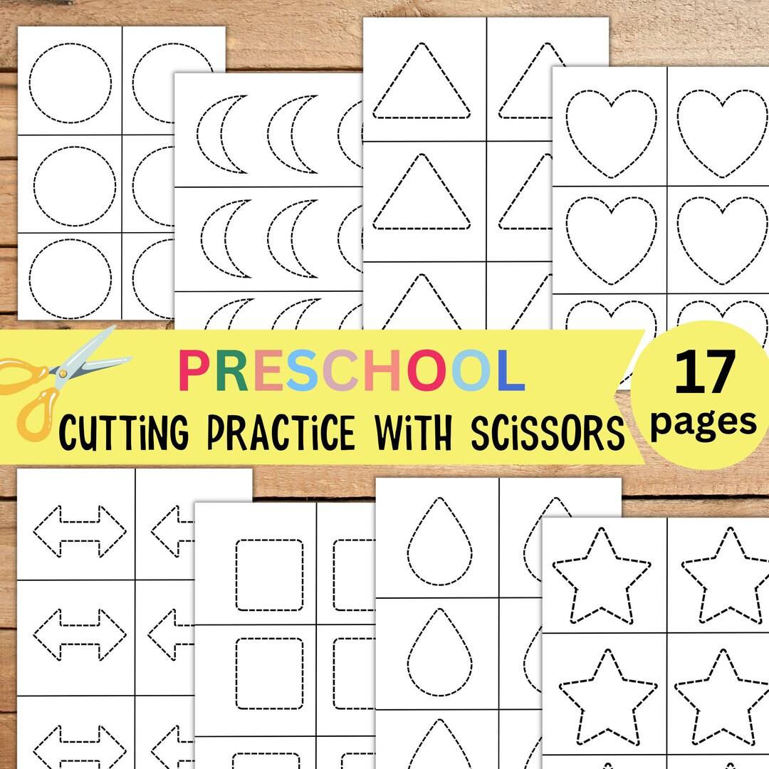 Beginning Scissors Practice, Cutting Tracing Practice, Kids Toddler ...