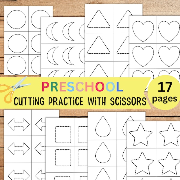 Cutting Practice Sheets - Etsy