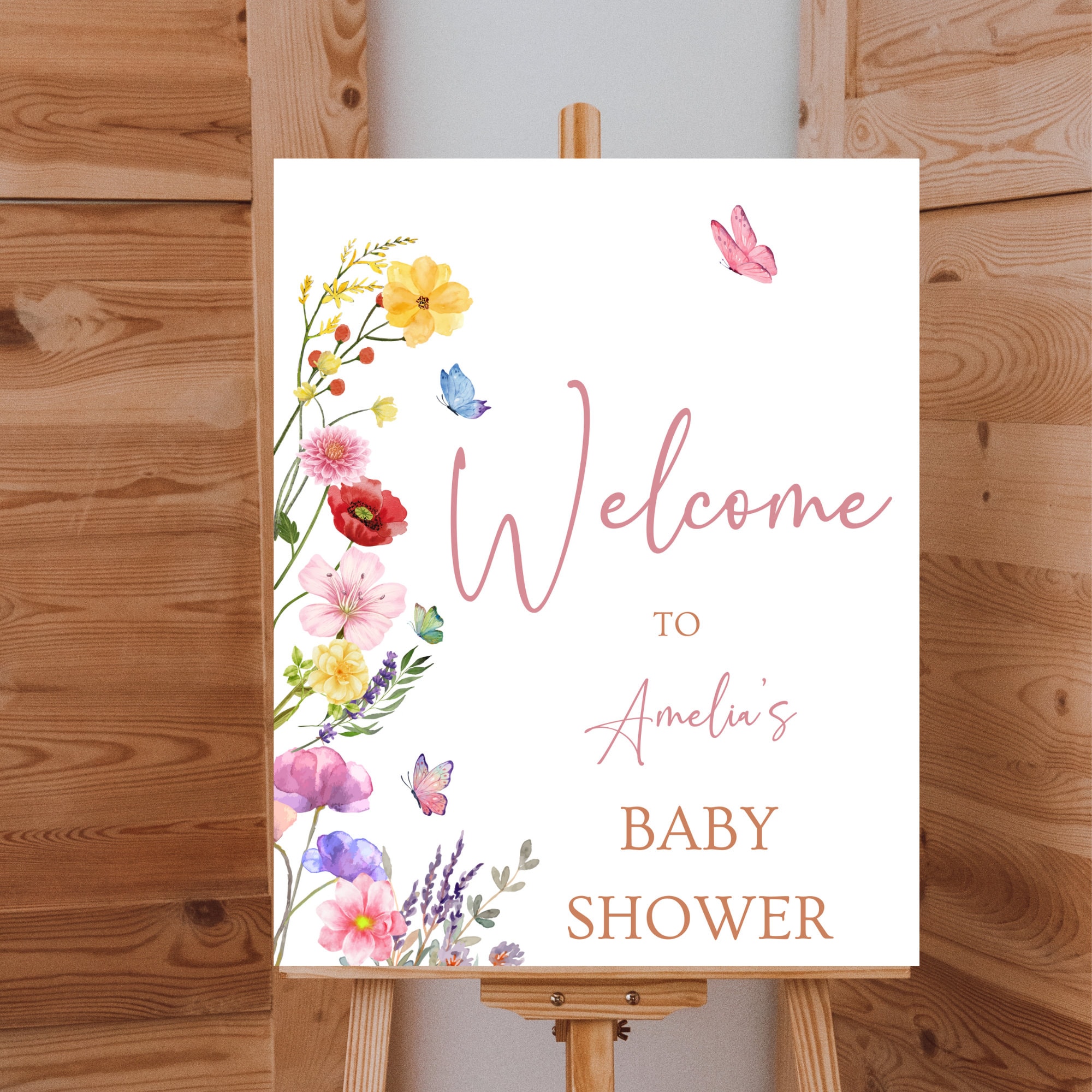 Baby in Bloom Welcome Sign Template, Baby Shower Sign, Welcome Spring ...