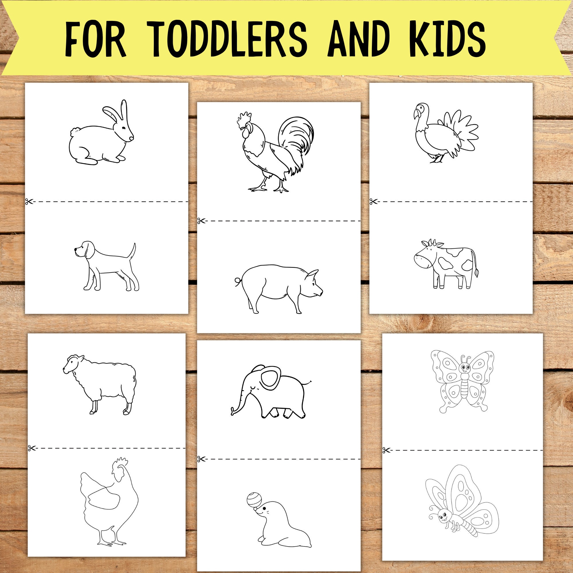 50 Coloring Pages for Toddlers, Kids Coloring Book, Simple Coloring ...