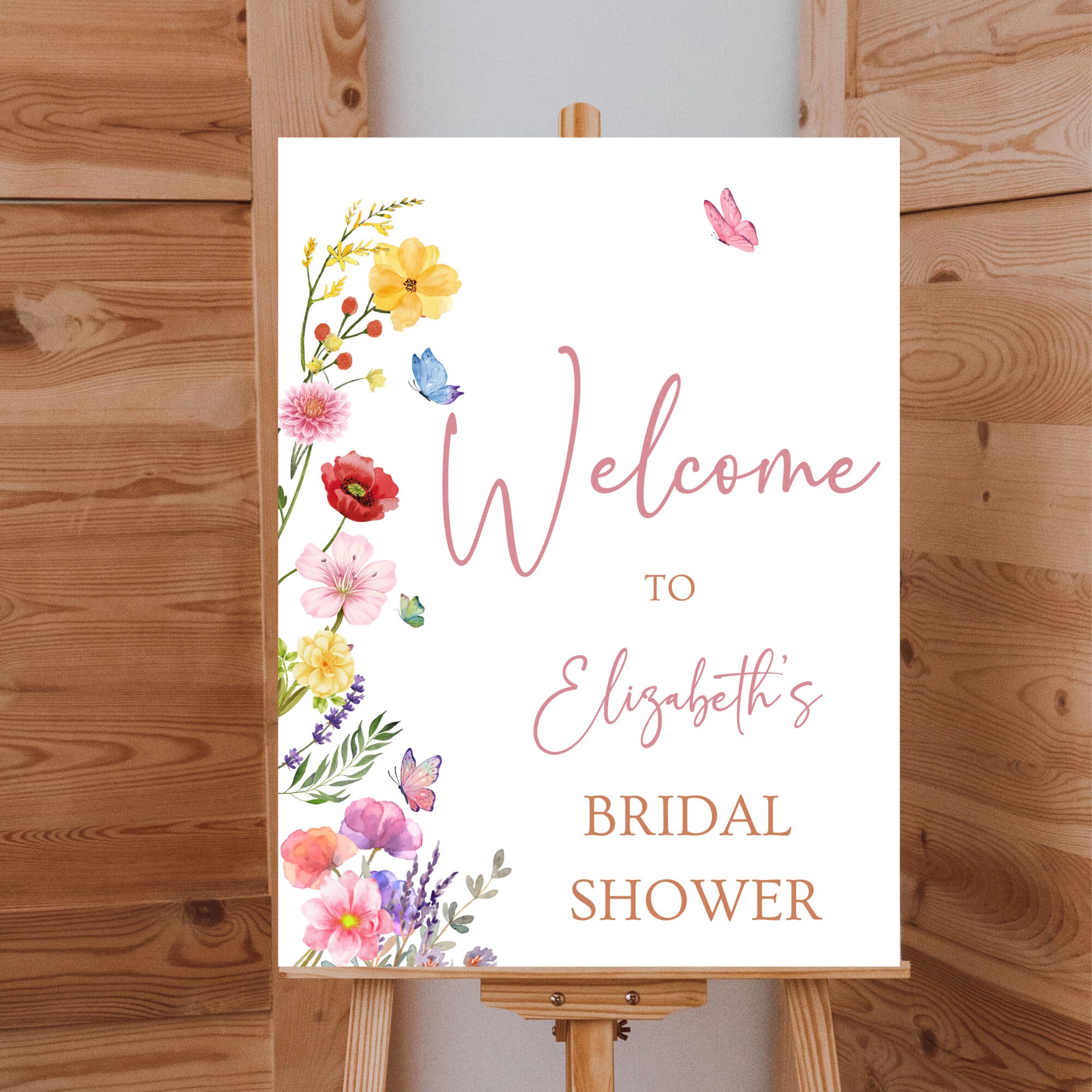 Floral Welcome Sign Template, 2 SIZES AVAILABLE, Printable Spring ...