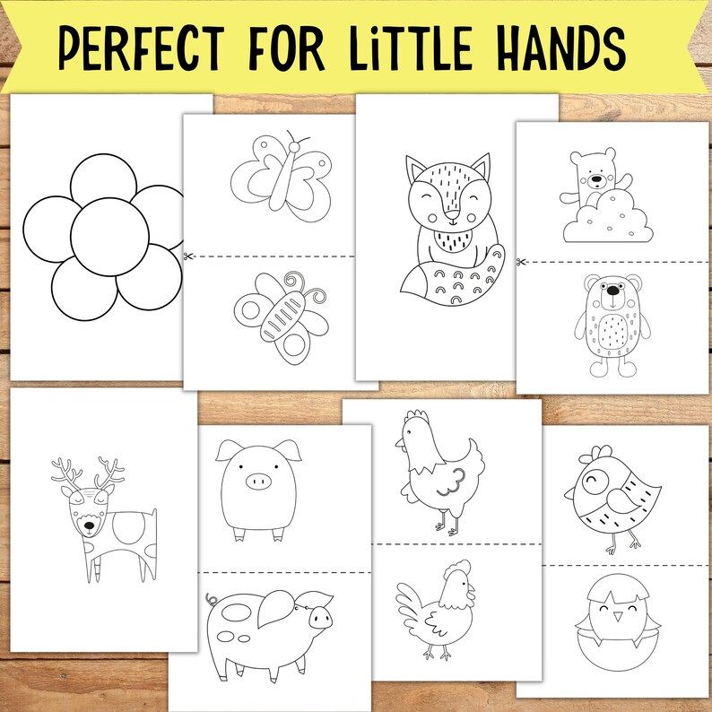 50 Coloring Pages for Toddlers, Kids Coloring Book, Simple Coloring ...