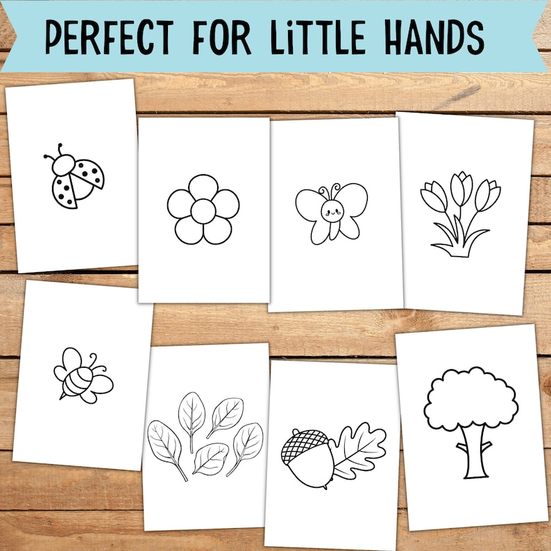 50 Simple Coloring Pages for Toddlers, Preschool Kids (PDF Pattern) - Etsy