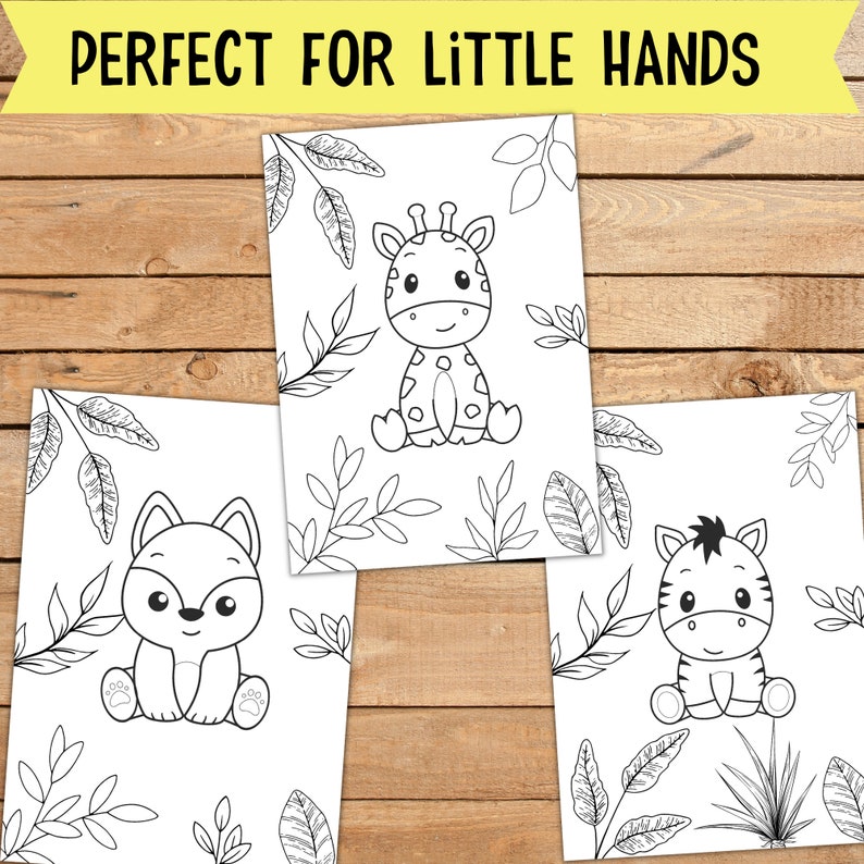 Printable Safari Animals Coloring Pages for Kids (PDF) - Etsy