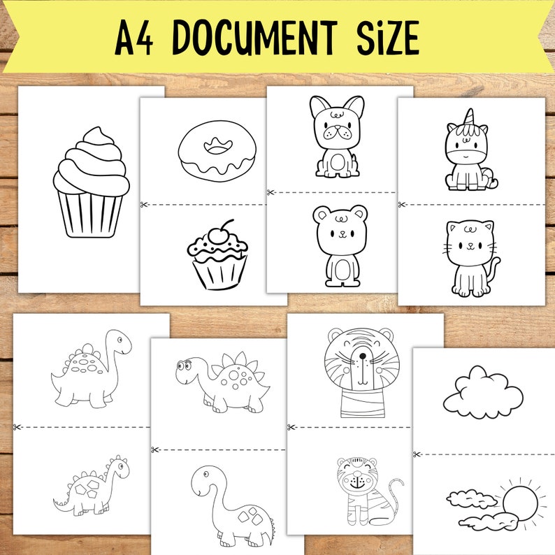 50 Coloring Pages for Toddlers, Kids Coloring Book, Simple Coloring ...