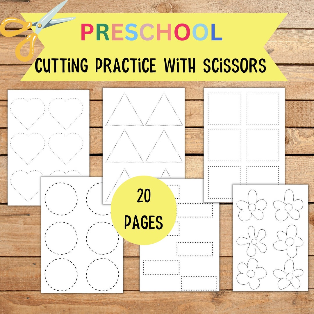 Beginning Scissors Practice, Cutting Tracing Practice, Kids Toddler ...