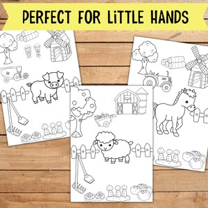 Printable Farm Animals Coloring Pages for Toddlers and Kids, 5 Coloring ...