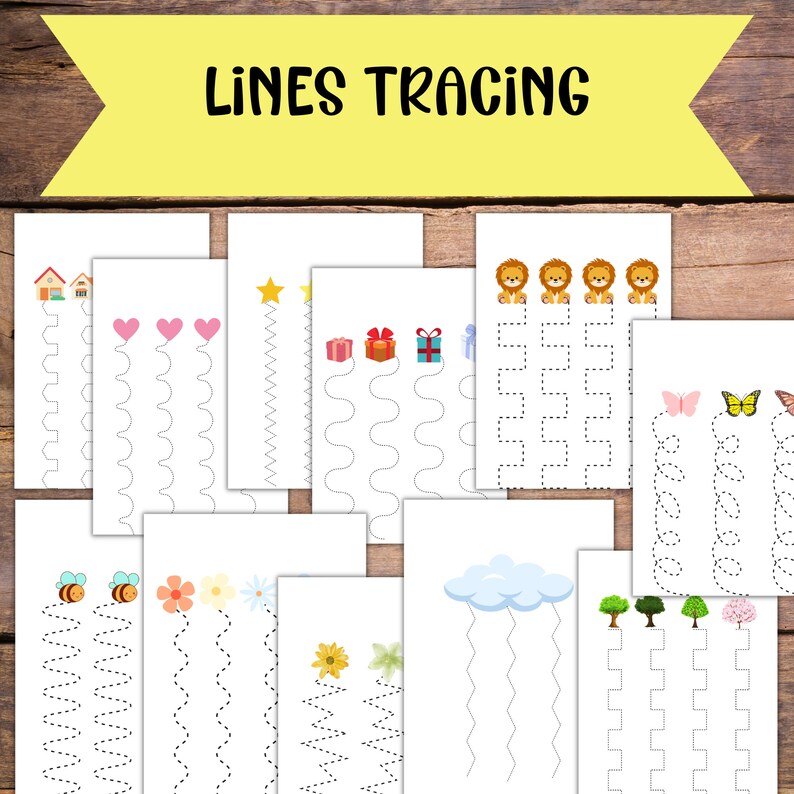 TRACING PRACTICE Mega Bundle 100 PAGES, Preschool Alphabet Tracing Line ...
