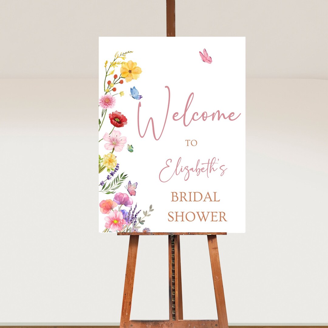 Floral Welcome Sign Template, 2 SIZES AVAILABLE, Printable Spring ...