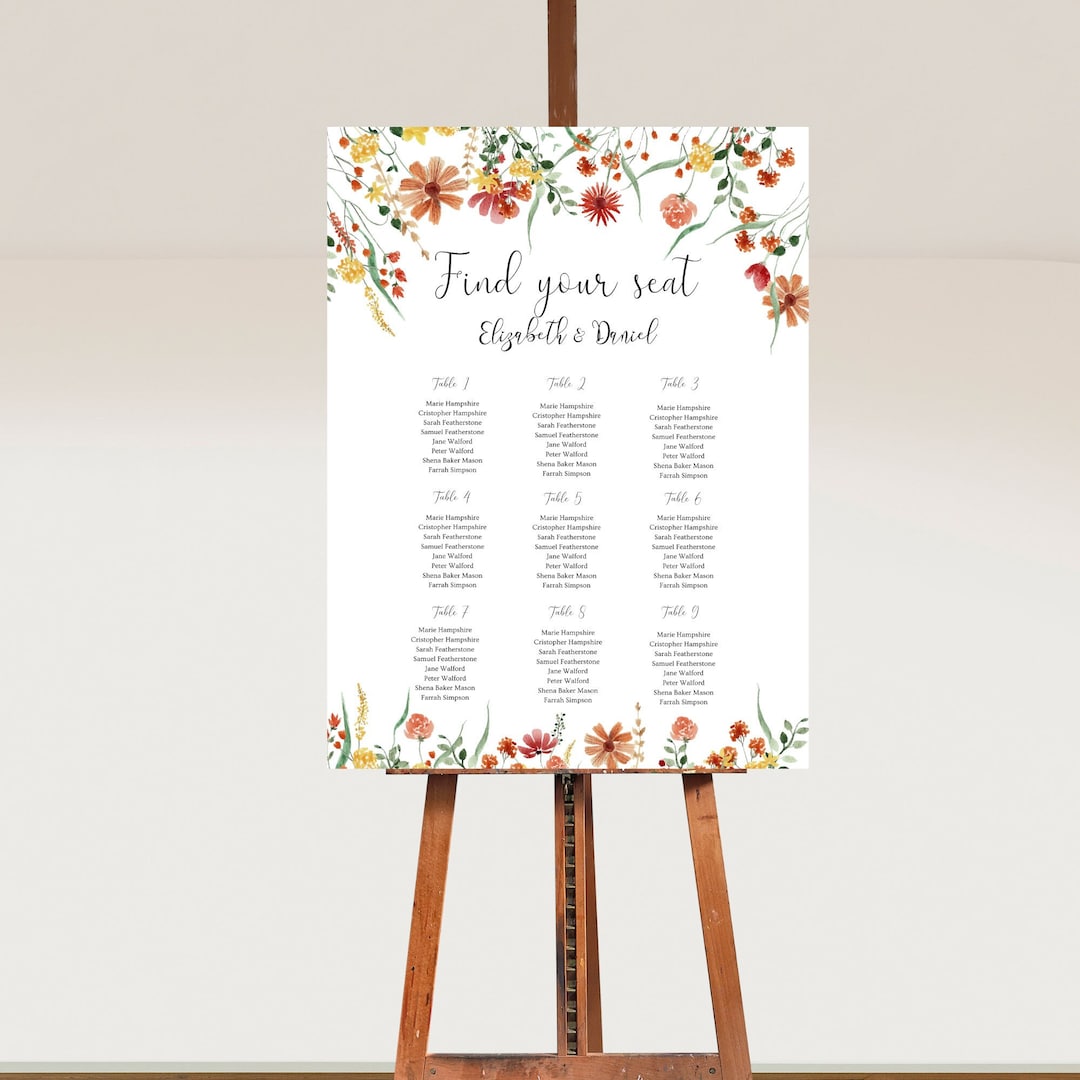 Wedding Seating Chart, Table Seating Plan, Find Your Seat Wedding Decor ...