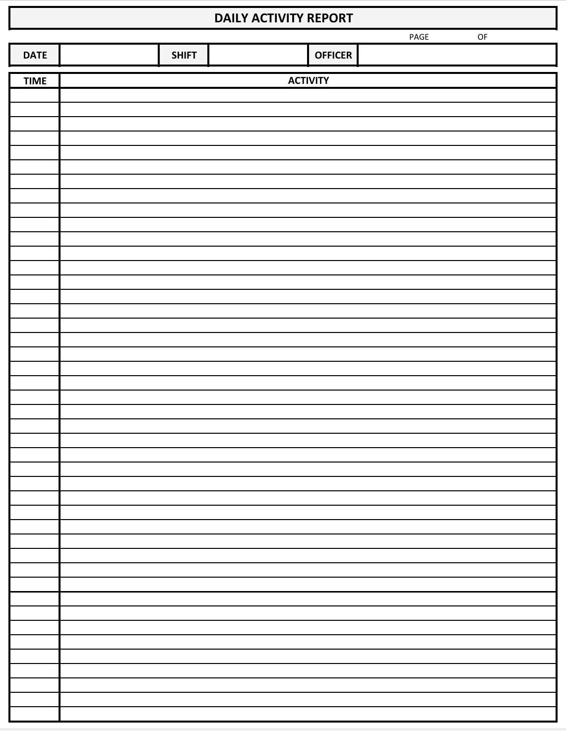 Security Daily Activity Report Template - Etsy