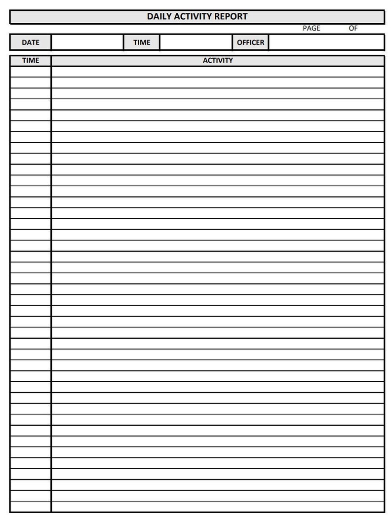 Security Daily Activity Report Template - Etsy