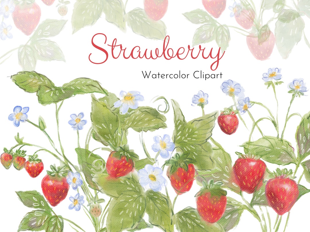 Strawberry Watercolor Clipart PNG, Strawberry Frame Clipart, Watercolor ...