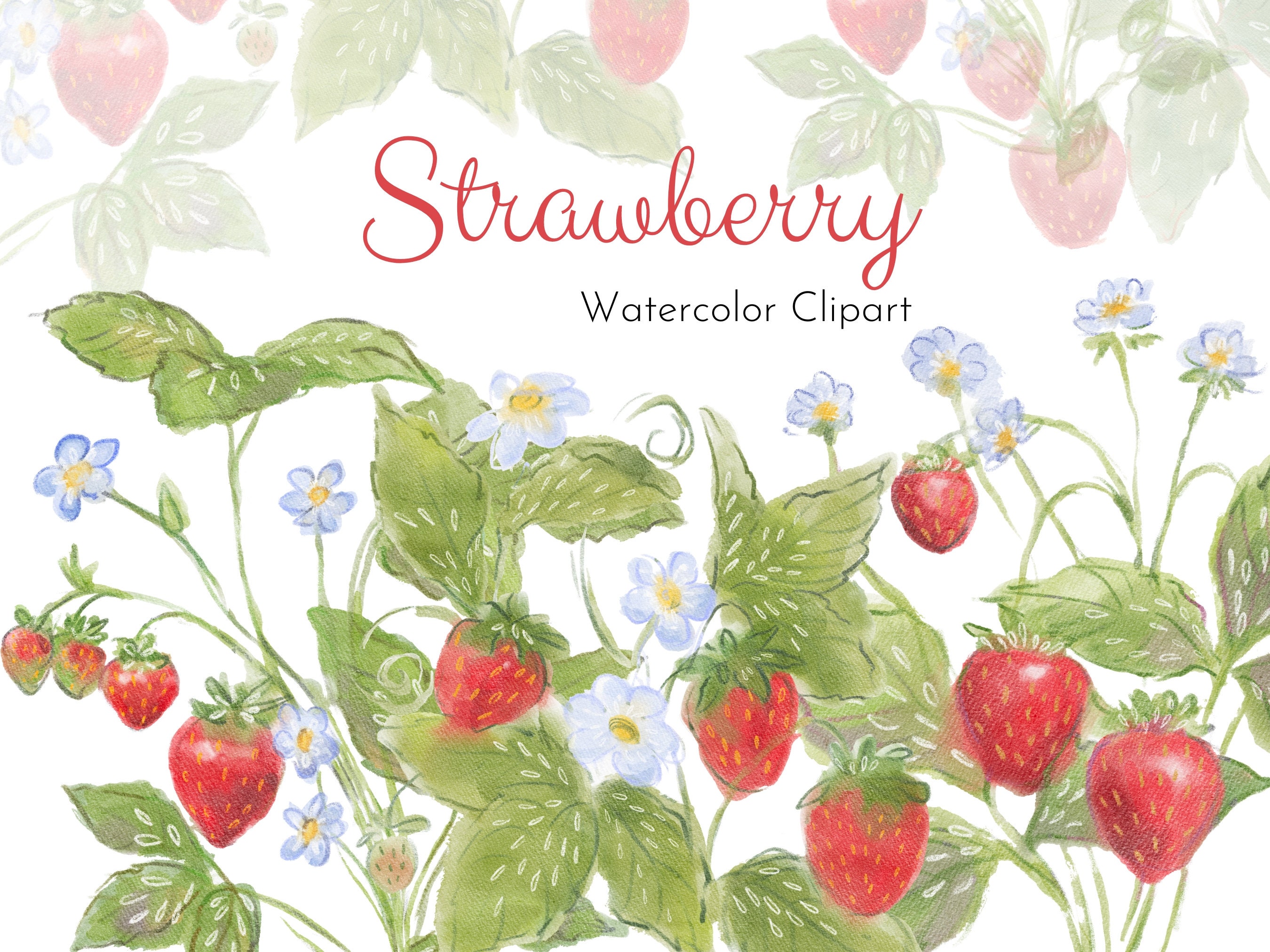 Strawberry Watercolor Clipart PNG, Strawberry Frame Clipart, Watercolor ...
