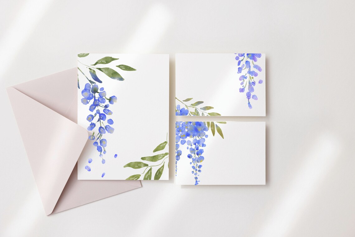 Wisteria Watercolor Clipart PNG, Purple Blue Flowers Clipart ...