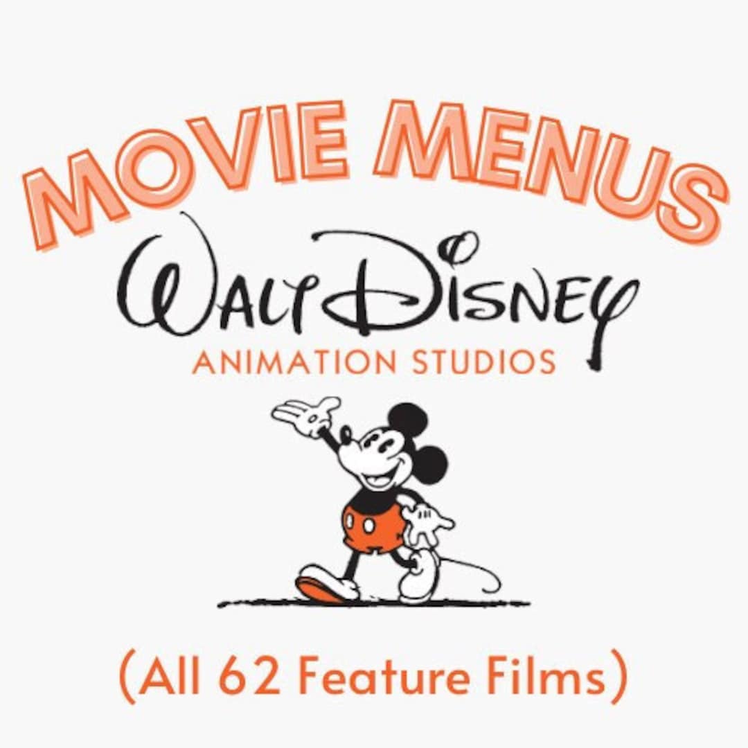 Animated Movie Dinner Menu Collection (digital) - Etsy
